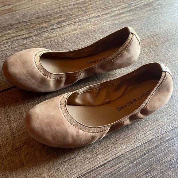 Lucky Brand | Shoes | Lucky Brand Echo 2 Brown Leather Round Tow Ballet ...